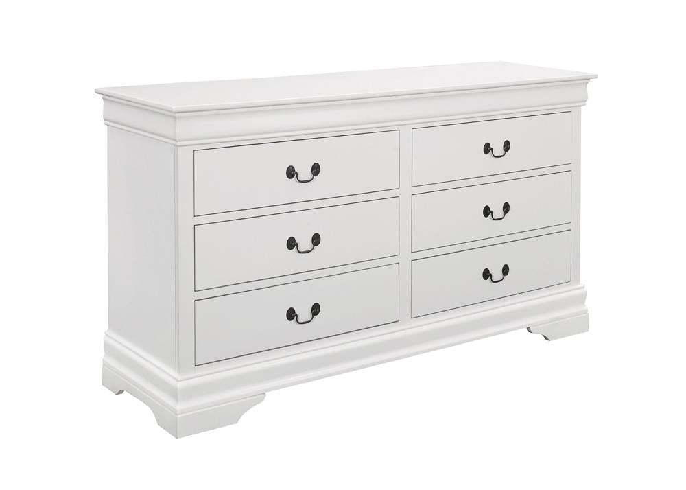 Louis Philippe 6-drawer Dresser White — Mattress & Furniture Super ...