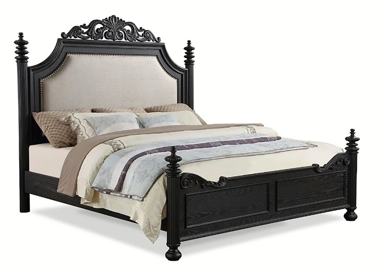 Crown Mark Furniture Kingsbury King Panel Bed in Black B1130-K ...